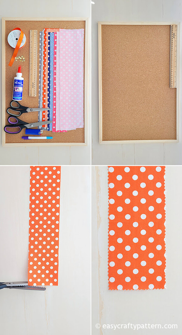 DIY Fabric Covered Cork Board | Easy Crafty Pattern