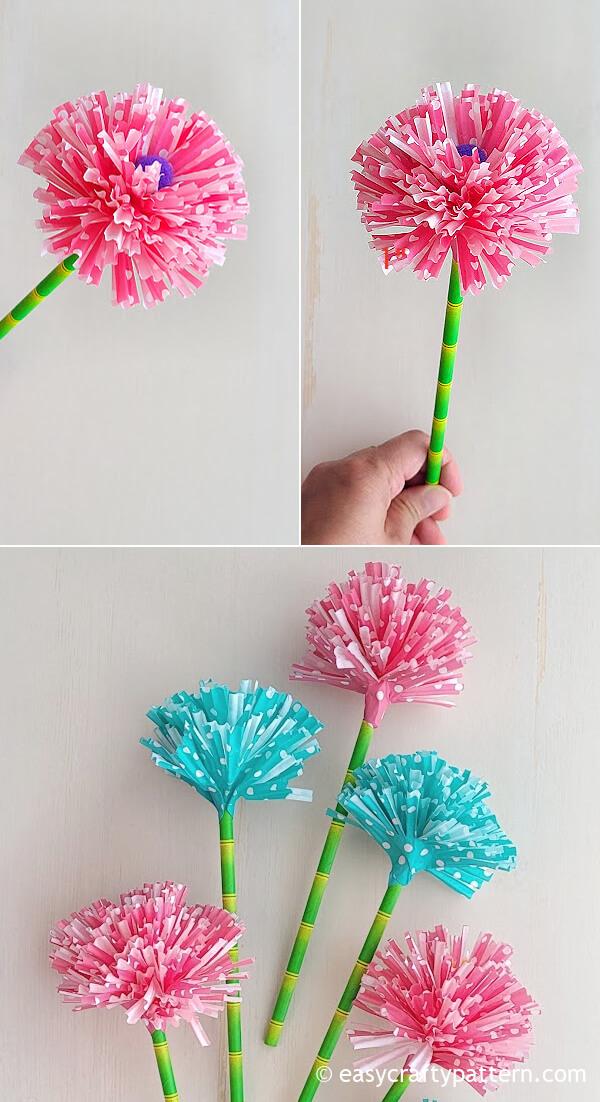 Easy Cupcake Liner Flower Tutorial | Easy Crafty Pattern