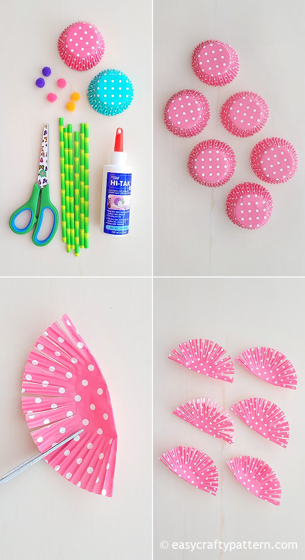 Easy Cupcake Liner Flower Tutorial | Easy Crafty Pattern