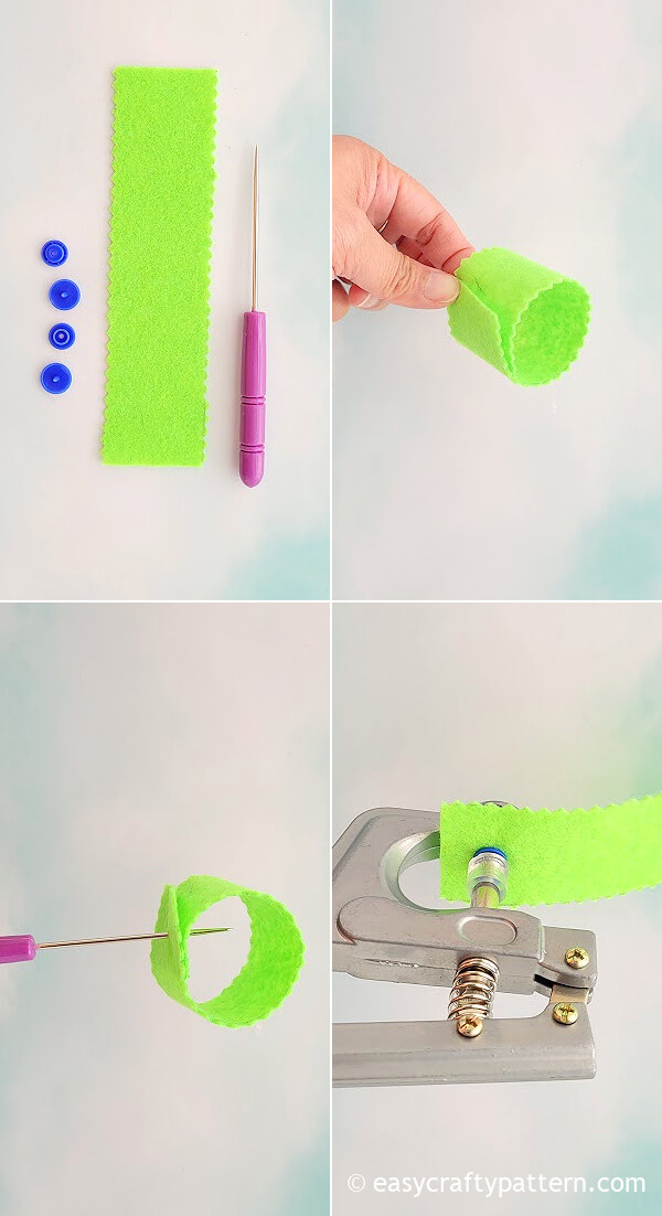 Felt Button Chain Using Snap Buttons | Easy Crafty Pattern
