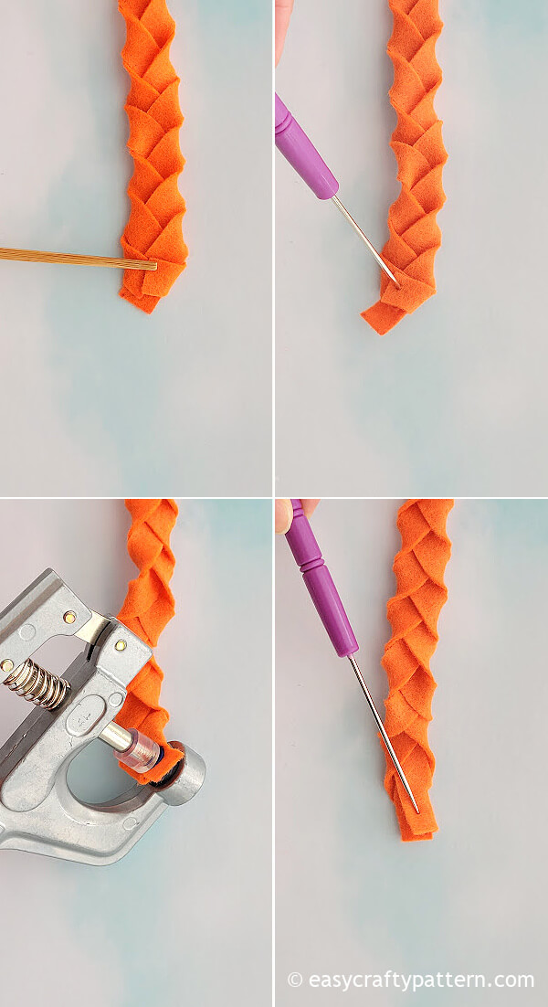 No-Sew Braided Bracelet From Felt | Easy Crafty Pattern