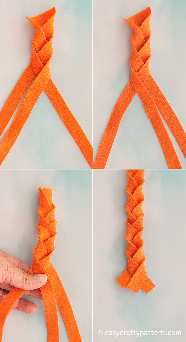 No-Sew Braided Bracelet From Felt | Easy Crafty Pattern
