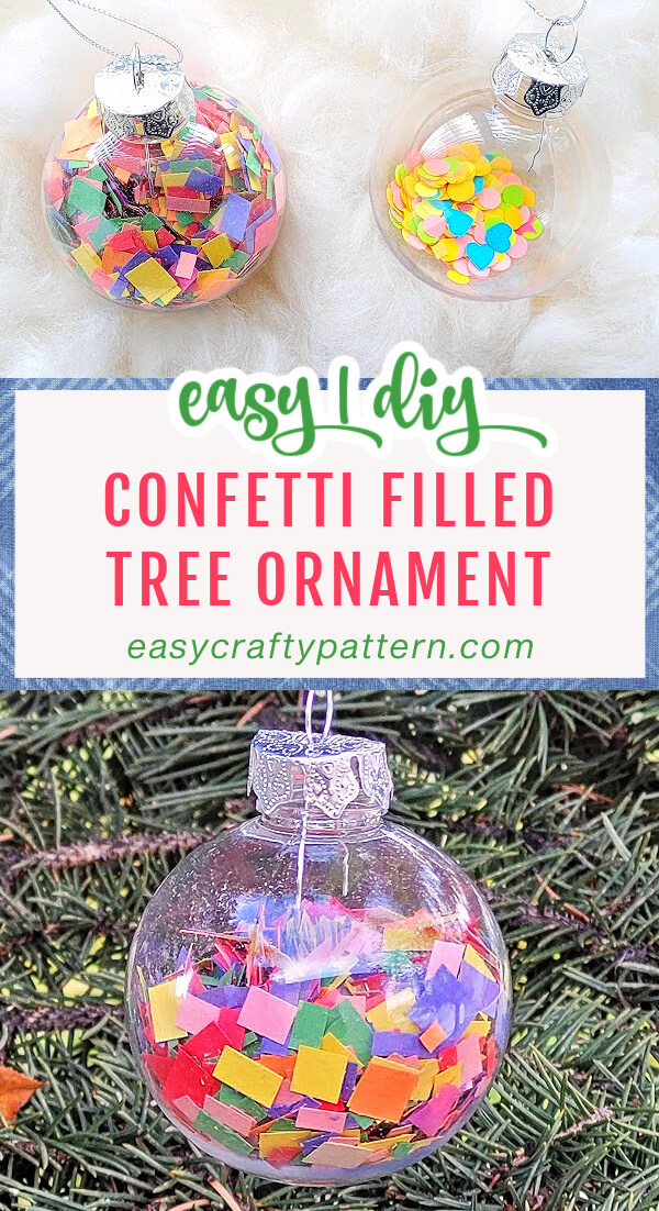 Easy DIY Confetti-Filled Tree Ornament | Easy Crafty Pattern