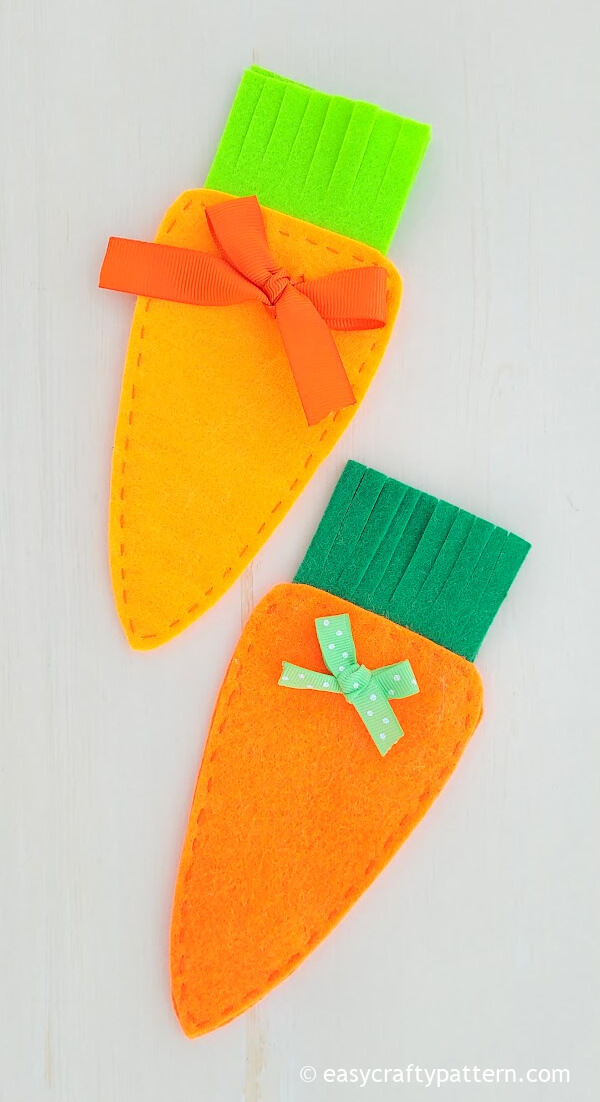 Felt Carrot Treat Pouch Tutorial | Easy Crafty Pattern