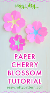 Easy Paper Cherry Blossom Craft | Easy Crafty Pattern