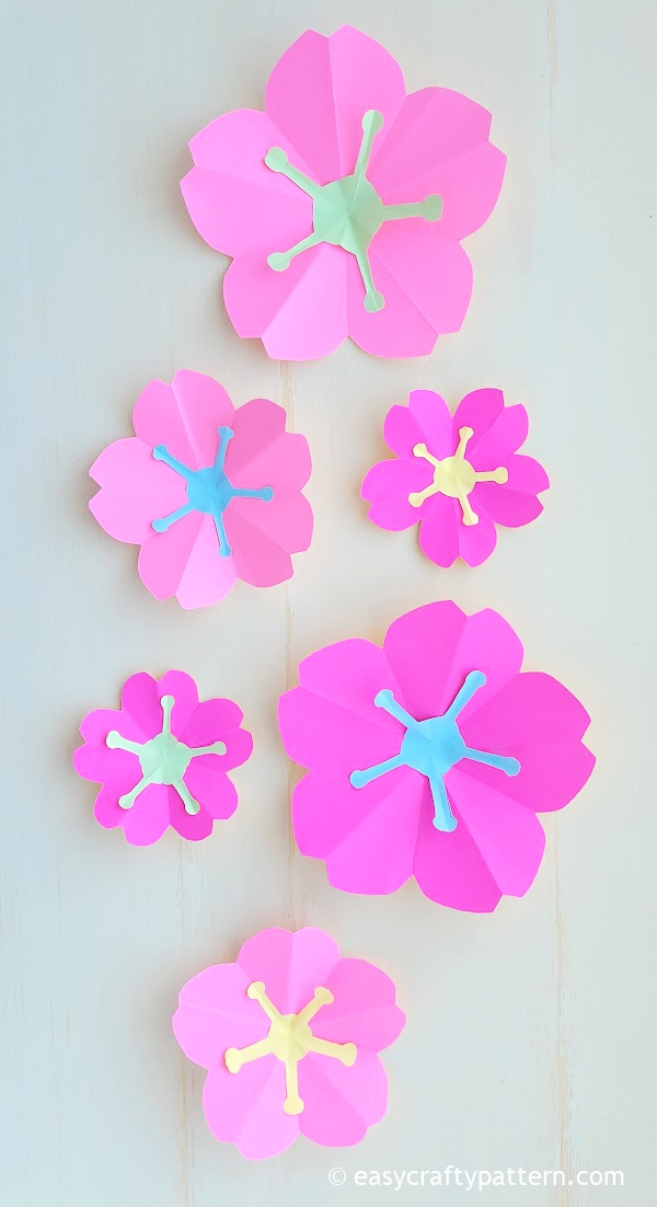 Easy Paper Cherry Blossom Craft | Easy Crafty Pattern