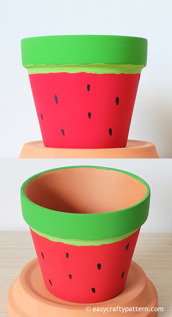 Painted Watermelon Clay Pot | Easy Crafty Pattern
