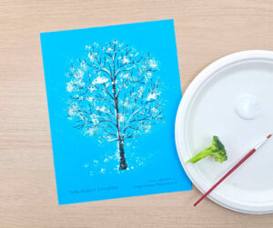 Broccoli Painted Winter Tree Craft | Easy Crafty Pattern