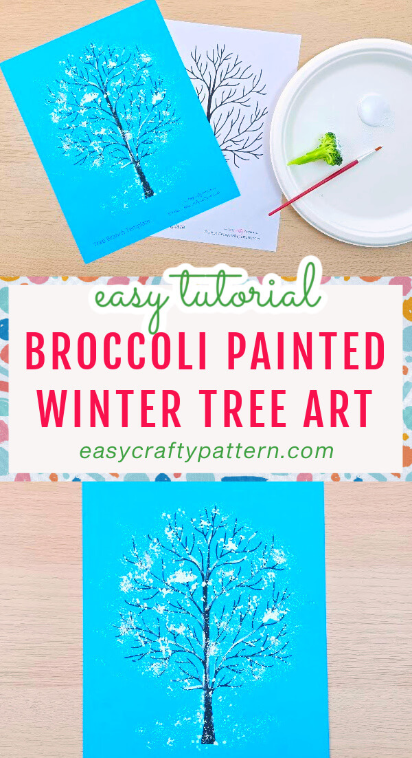 Broccoli Painted Winter Tree Craft | Easy Crafty Pattern