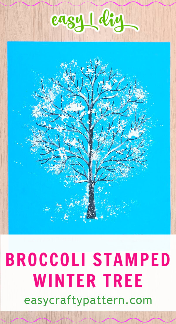 Broccoli Painted Winter Tree Craft | Easy Crafty Pattern