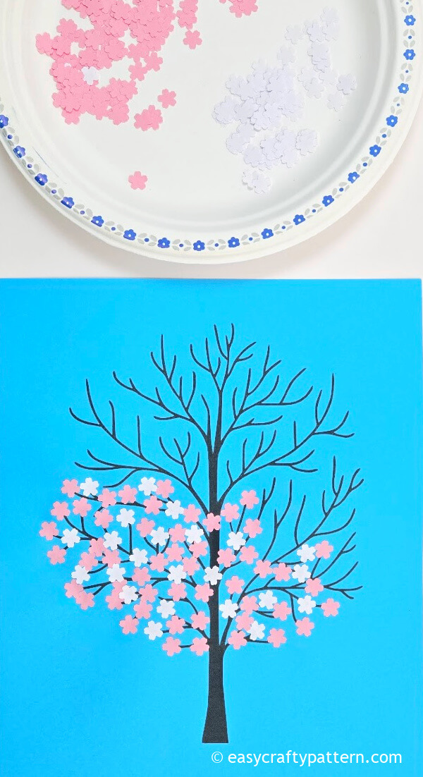 Confetti Cherry Blossom Tree Craft | Easy Crafty Pattern
